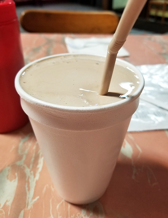 This chocolate malt isn't just a drink, it's a time machine that transports you back to when "Instagram" was just what you called a telegram delivered quickly.