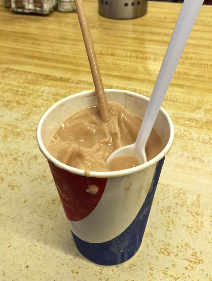 The chocolate shake that's thick enough to stand a spoon in. Somewhere between a drink and a dessert lies this magnificent creation.