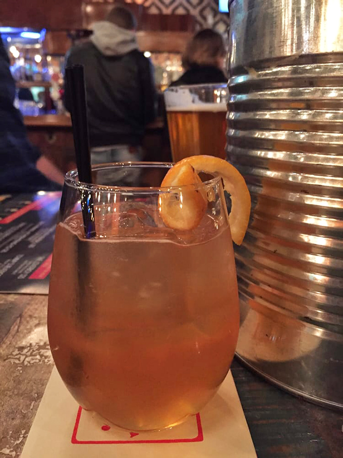 Even the drinks at Mikey's bring their A-game. This cider sangria offers a refreshing counterpoint to the savory pizza experience.