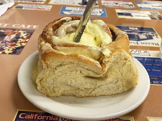 This isn't just a cinnamon roll&mdash;it's a butter-soaked spiral of happiness that's worth every calorie and every minute on the treadmill afterward.