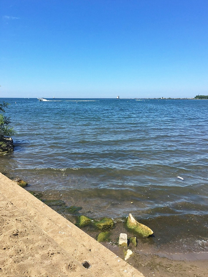 Lake Erie shows off its Caribbean-blue credentials on a perfect summer day, making you forget you're still in the Midwest.