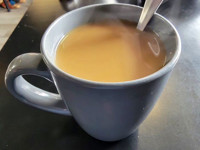 A simple cup of coffee&mdash;the unsung hero of breakfast, ready to transform sleepy humans into functioning members of society.