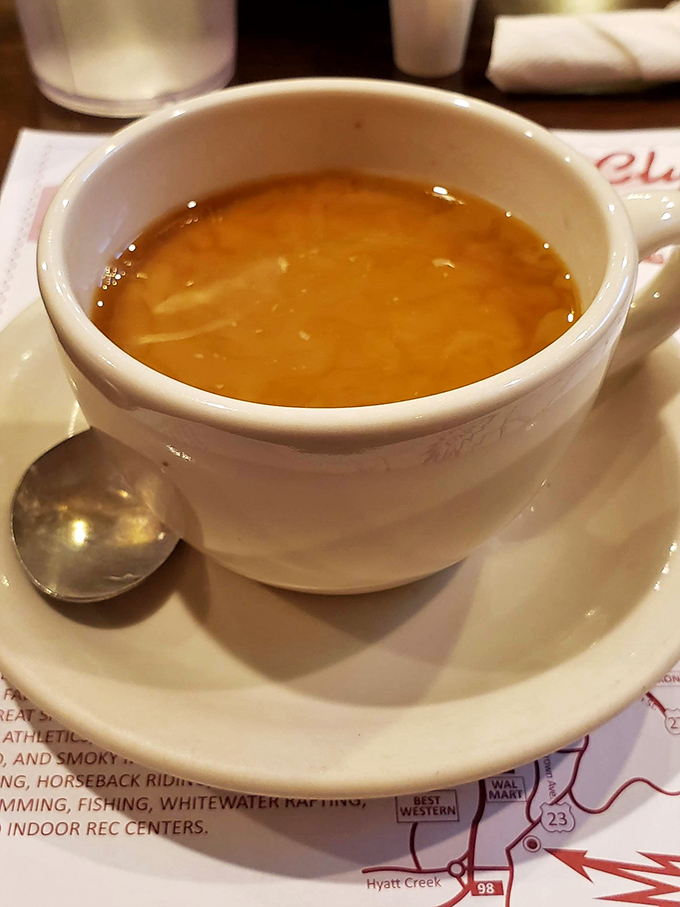 A simple cup of coffee becomes something more in a place like this—a warm companion to conversation and the perfect meal closer.