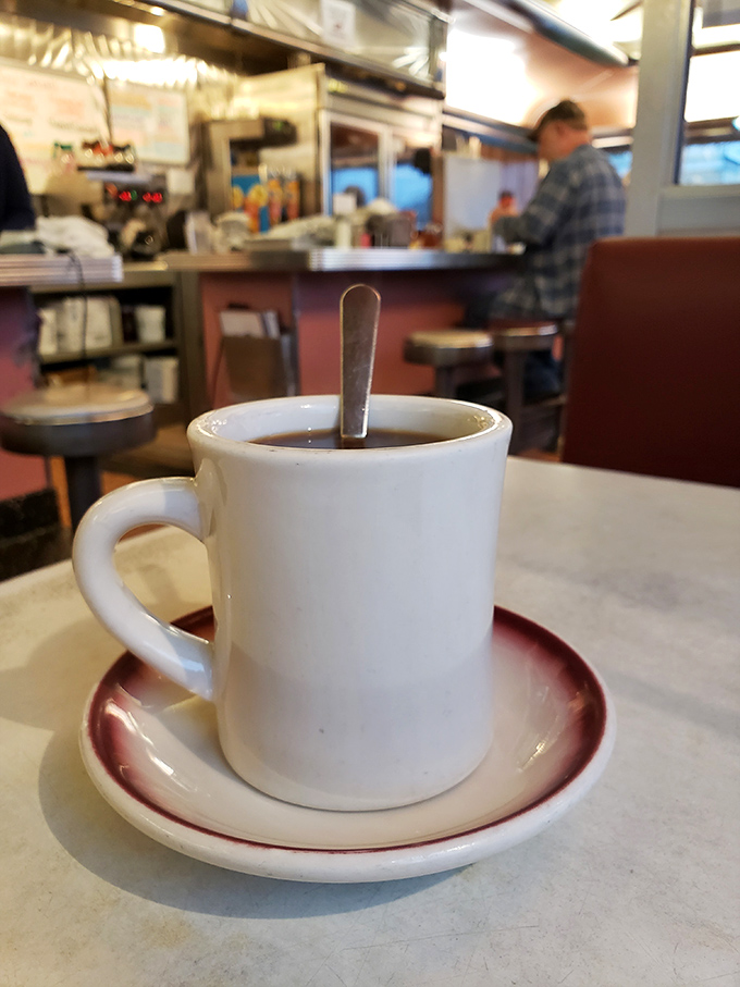 That classic white mug of diner coffee &ndash; not fancy, not pretentious, just the reliable friend who's there when you need a warm pick-me-up.