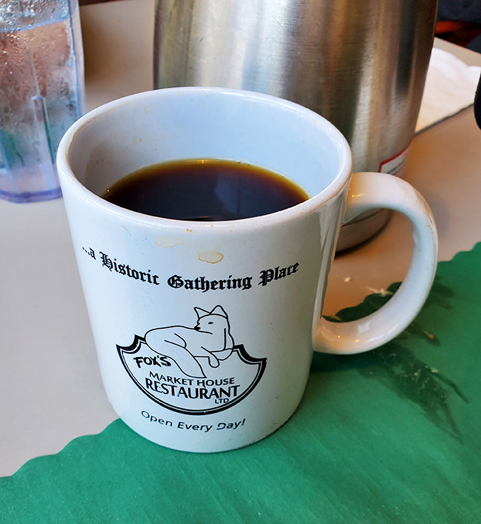 Their coffee mug says "A Historic Gathering Place," but your taste buds will call it "the reason I drove 50 miles on a Tuesday morning."
