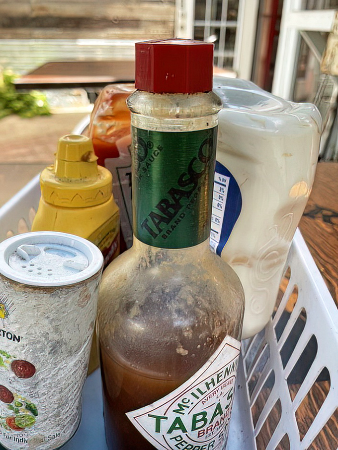 The condiment caddy&mdash;where Tabasco meets ketchup in the ultimate flavor support group. These bottles have seen things, man.