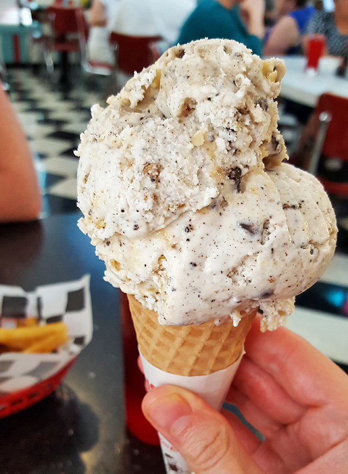 Ice cream that makes you question why you ever wasted time on lesser desserts. Cookie dough chunks nestled in creamy perfection.