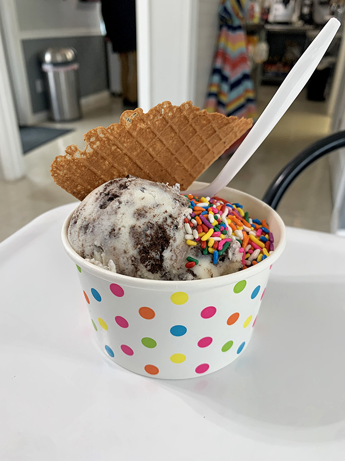Cookies and cream with sprinkles on half? Someone's living their best life with this perfect balance of childhood nostalgia and grown-up indulgence.