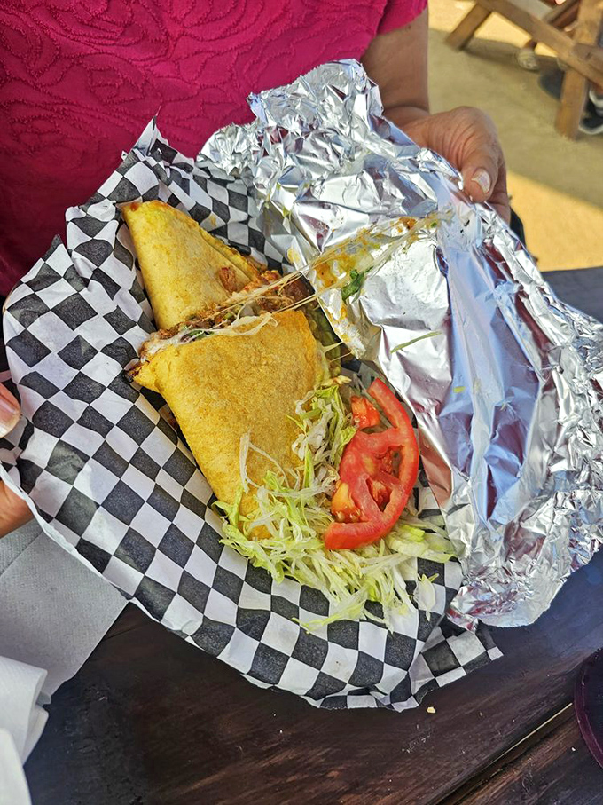 Golden-brown perfection that makes you wonder why all quesadillas don't look this good. The crispy edges are nature's way of saying "I love you."