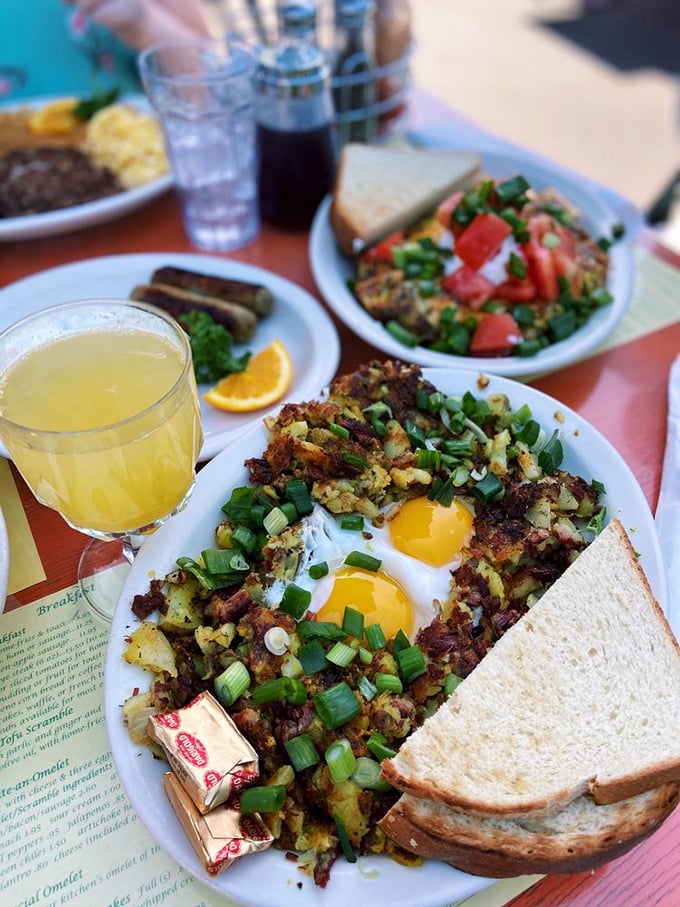 Crispy potatoes, sunny eggs, and green onions dancing together in perfect harmony&mdash;breakfast jazz that makes your taste buds snap their fingers.