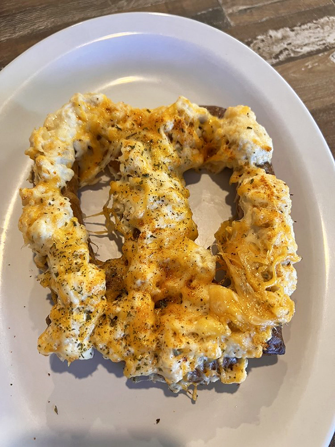 Behold the crab pretzel&mdash;where Maryland's seafood obsession meets carb-loaded genius in a marriage blessed by the gods of melted cheese.
