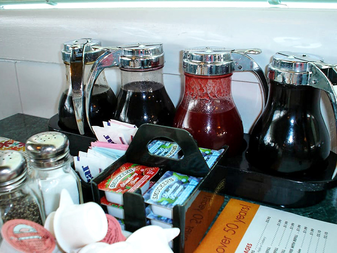 Multiple syrup flavors because sometimes maple just isn't enough for your pancake adventure today.