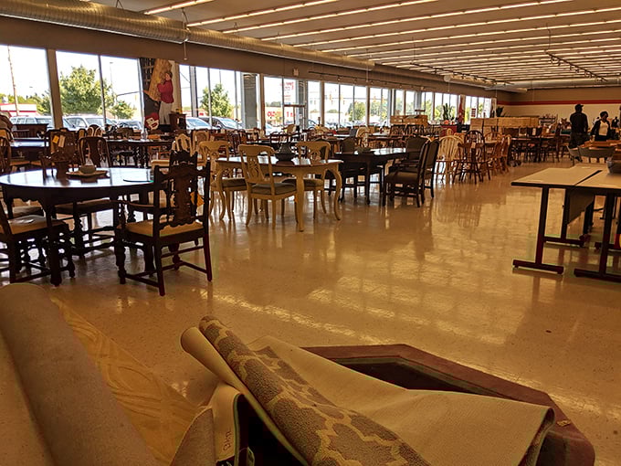 Chair affair extraordinaire! The dining section features enough seating options to host everything from intimate dinners to holiday feasts.