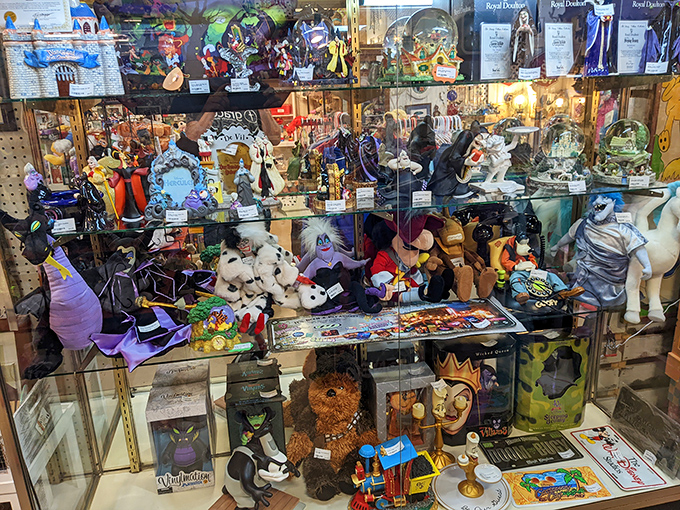 A glass case time machine showcasing characters that defined childhoods across generations &ndash; from villains to heroes, all waiting for their next adventure.