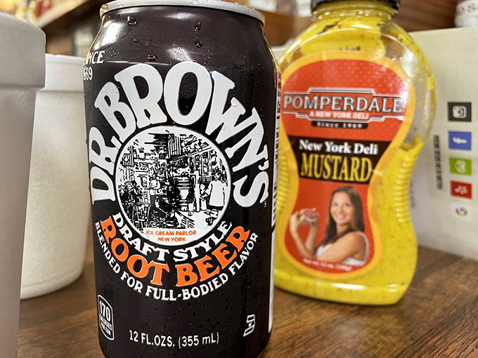 Dr. Brown's Root Beer and house mustard&mdash;the dynamic duo of deli dining that turns good sandwiches into religious experiences.