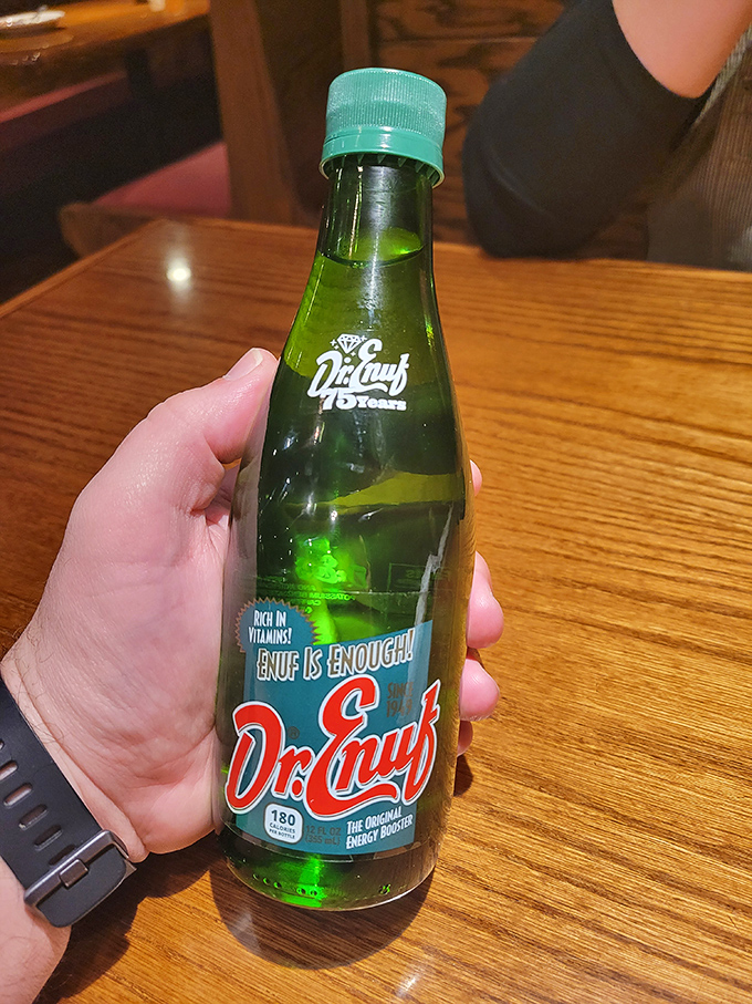 Dr. Enuf &ndash; East Tennessee's answer to fatigue since 1949, this vitamin-packed soda provides the perfect palate cleanser between barbecue bites.