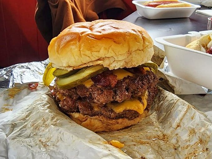 This burger isn't just food&mdash;it's a commitment, a relationship, a journey that requires both hands and several napkins.