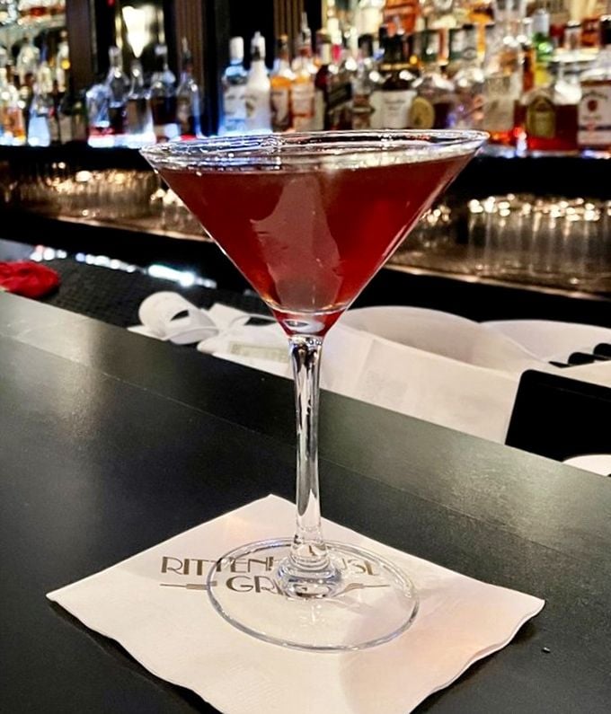Ruby-red and glistening like liquid jewelry, this cocktail isn't just mixed&mdash;it's crafted. The perfect prelude to prime rib perfection.