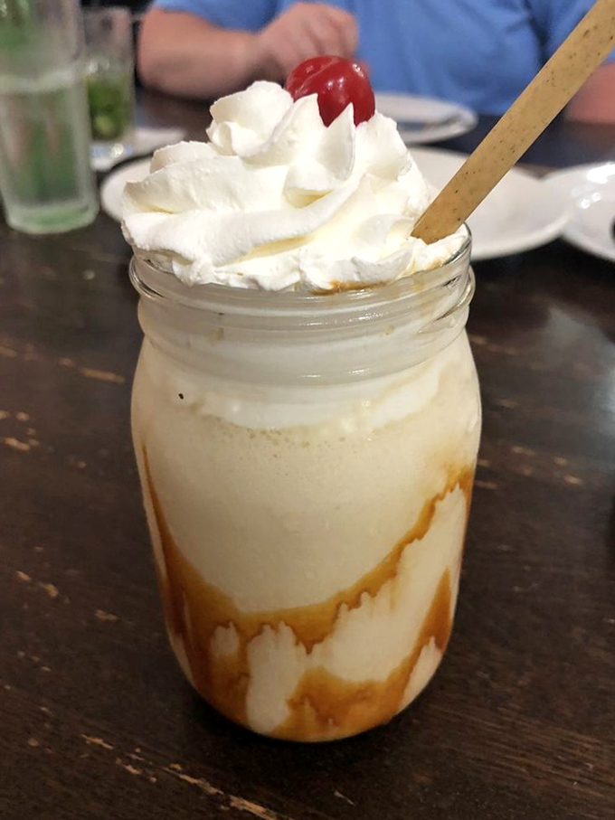 This isn't just a milkshake&mdash;it's dessert with a straw. Dulce de leche swirls, whipped cream, and a cherry on top scream "vacation mode: activated."