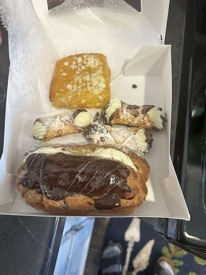 Pastry heaven in a to-go box. The chocolate &eacute;clair alone is worth the drive, but why stop at one when you can sample the full spectrum? 
