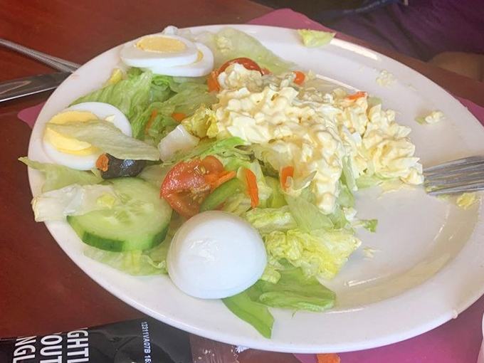 Even the salads here mean business&mdash;crisp lettuce, hard-boiled eggs, and fresh veggies create the illusion of virtue while still delivering satisfaction.