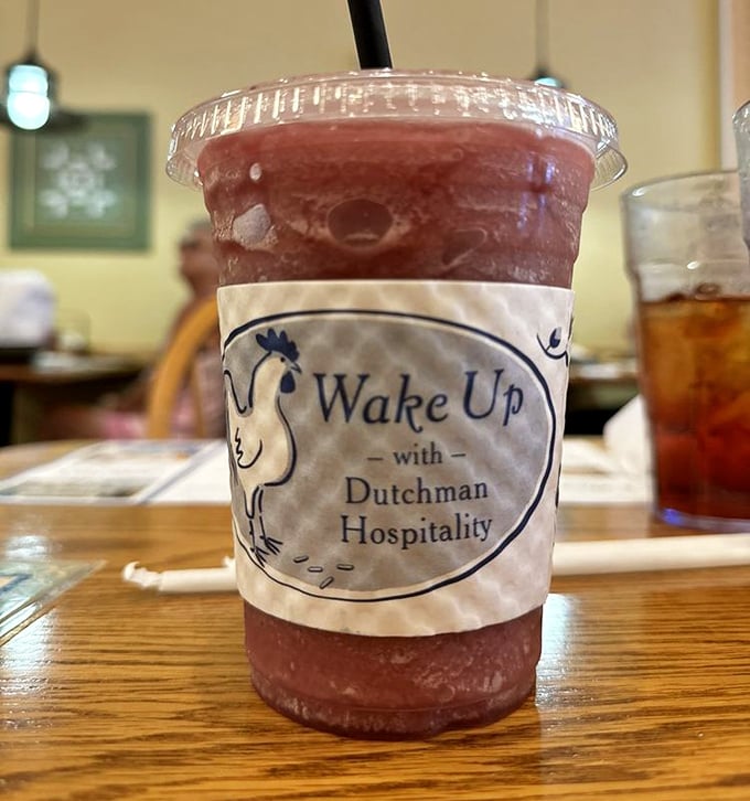 "Wake Up with Dutchman Hospitality" isn't just a slogan&mdash;it's what happens when berries meet ice in a cup that promises refreshment with Amish integrity.
