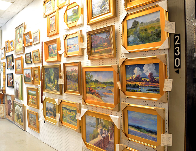 Wall-to-wall landscapes in golden frames&mdash;someone's artistic vision of Tennessee's rolling hills might be the perfect addition to your hallway.