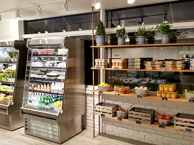 Not just a fish market but a culinary playground. These shelves of accompaniments transform your seafood from meal to experience.