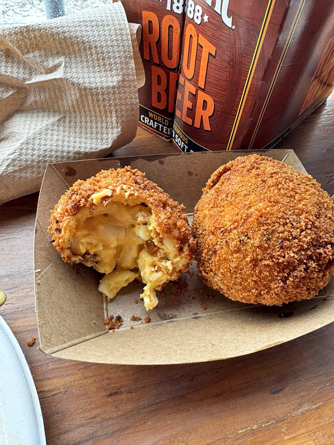 Fried brisket mac balls that answer the question: "How do you improve mac and cheese?" By adding smoked meat and a crispy golden crust, obviously.