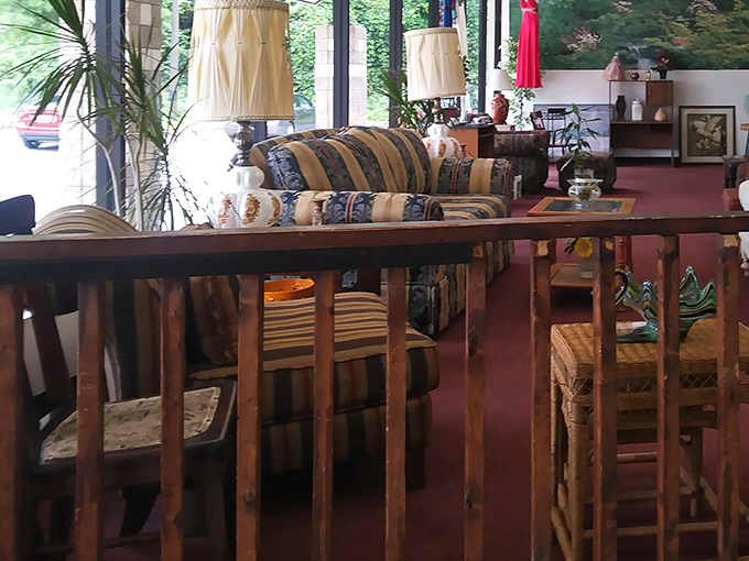 The furniture section: where mid-century meets last-century meets "what century is that from?" Sitting areas that tell stories of families past.