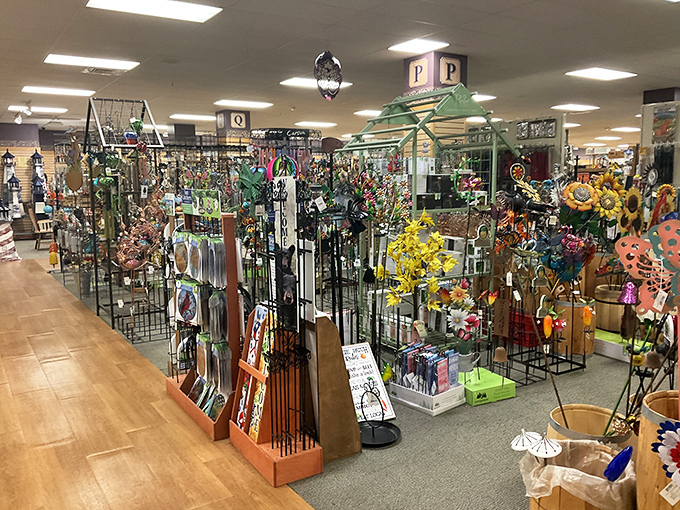 A garden center that blooms year-round with metal flowers and whimsical creatures. Even those with black thumbs can maintain these colorful outdoor treasures.