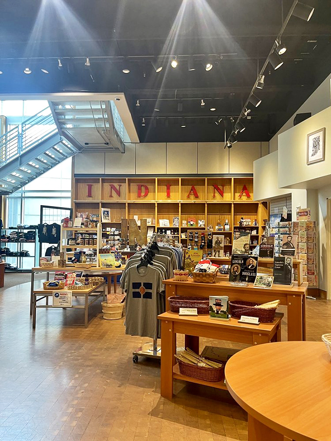 The museum shop: where "I'm just browsing" turns into "I need this Indiana-shaped cookie cutter" faster than you can say "Hoosier hospitality."