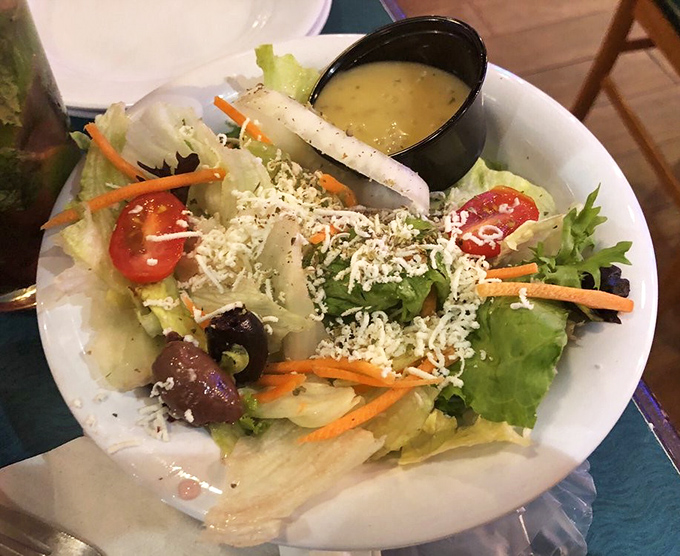 A Greek salad that proves vegetables can hold their own at a seafood joint. Fresh, crisp, and cheese-topped&mdash;it's the Mediterranean vacation your taste buds needed.