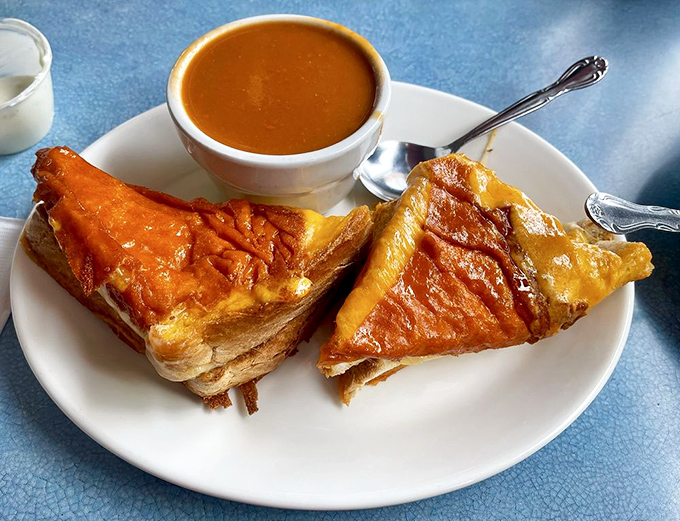 Comfort food diplomacy &ndash; this grilled cheese and tomato soup combo has ended more bad days than therapy, at a fraction of the cost.