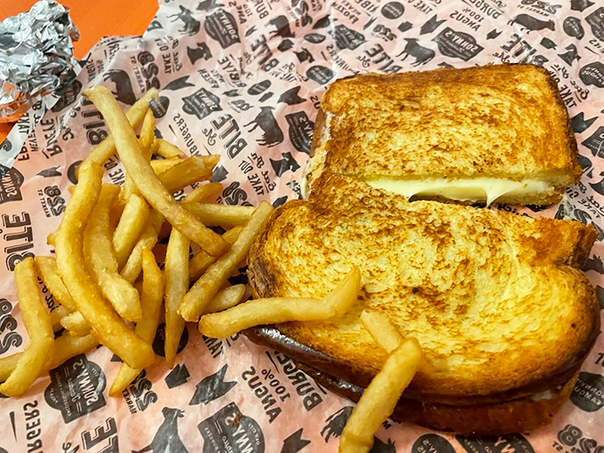 The humble grilled cheese gets the Philly treatment. Perfectly bronzed bread housing melted cheese that stretches like your favorite sweatpants after Thanksgiving dinner.