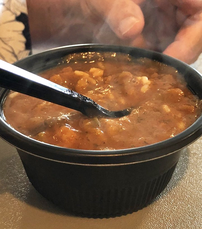 This gumbo doesn't need fancy presentation to tell its story &ndash; a rich, complex flavor that's been developing longer than most Hollywood romances.