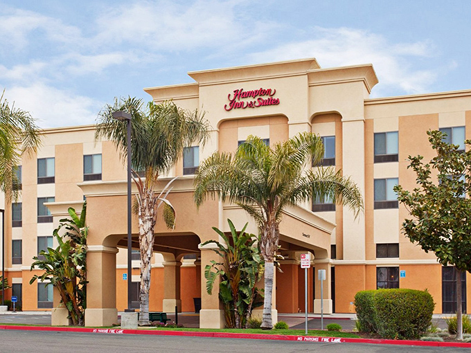 For visiting friends and family, accommodations like this Hampton Inn provide comfortable lodging without the sticker shock of coastal California hotels.