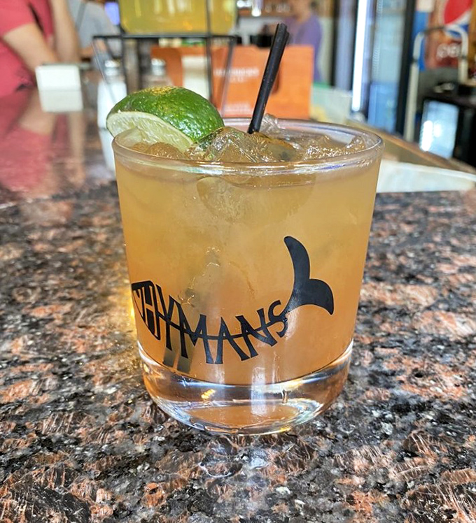 A refreshing cocktail in Hyman's signature glass&mdash;because sometimes the perfect seafood companion comes in liquid form.