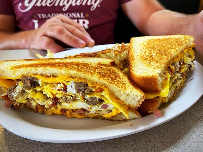 This loaded sandwich proves that sometimes the best meals come wrapped in toasted bread and delivered without pretense.