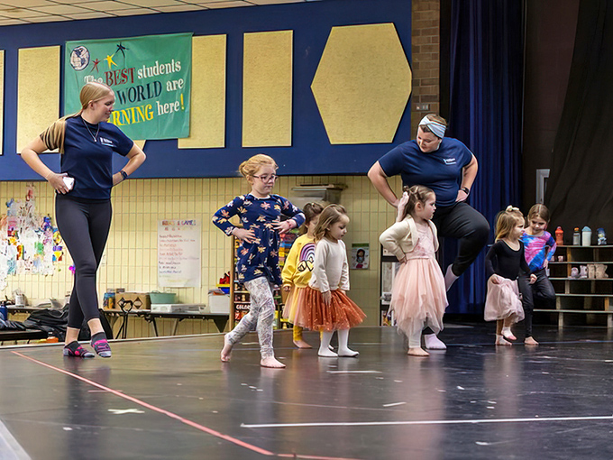 Teaching the next generation of klompen dancers—where "having two left feet" takes on an entirely different meaning when those feet are in wooden shoes.