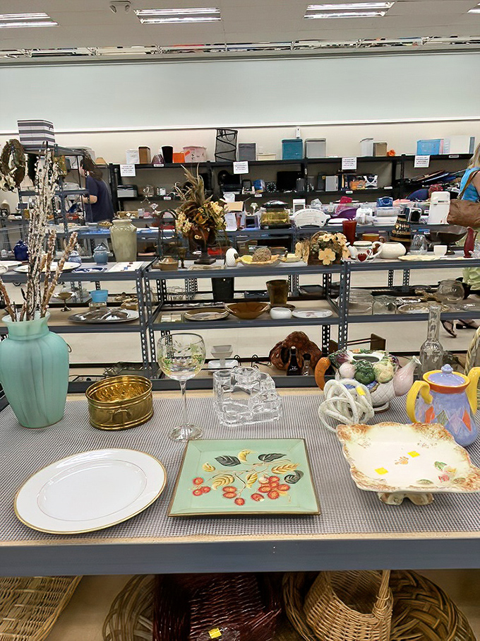 A tabletop wonderland of home decor where vintage charm meets modern budgets—that mint-green vase is practically begging to come home with you.