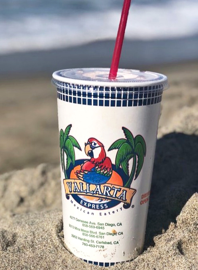 Horchata by the beach&mdash;the unofficial beverage of San Diego's finest food moments. That parrot logo knows what's up.