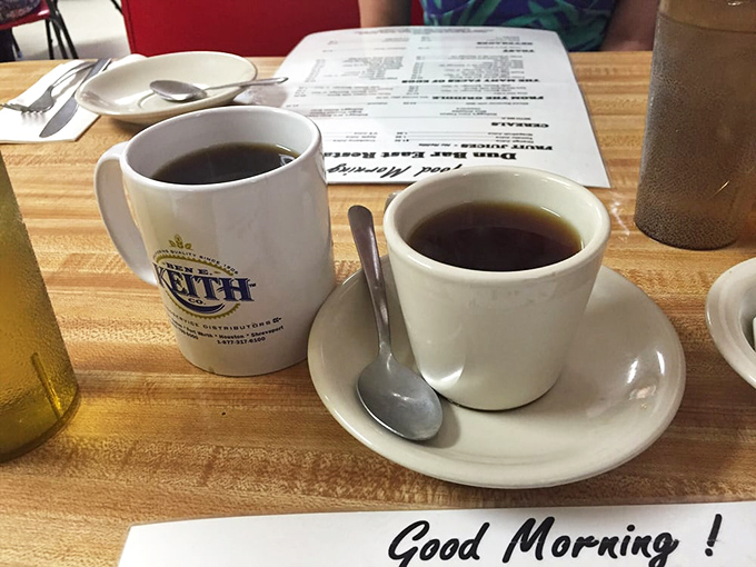 Coffee served with a "Good Morning!" reminder, because after one sip of this honest brew, you'll definitely be having one.