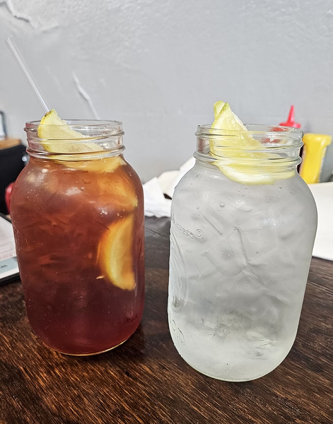 Sweet tea served in mason jars with lemon wedges perched just so&mdash;the unofficial state beverage of Tennessee, presented with the respect it deserves. 