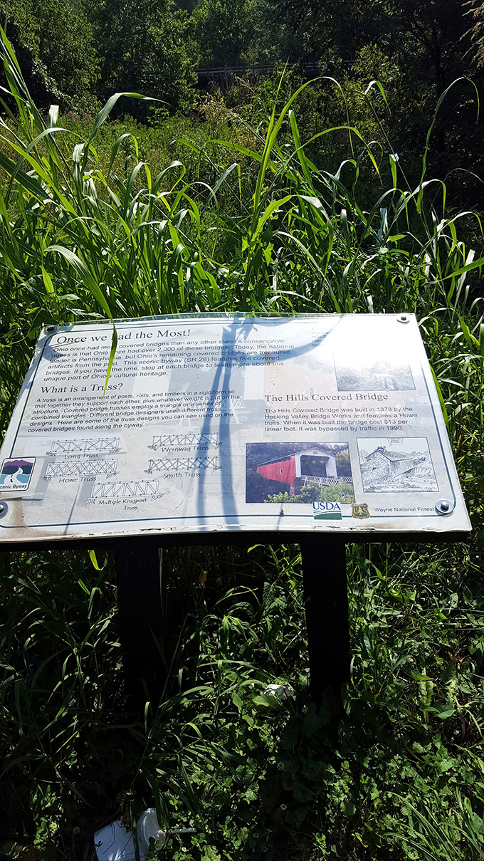 "Once we had the most!"&mdash;Ohio's proud covered bridge heritage explained through illustrations and history, a roadside education worth stopping for.