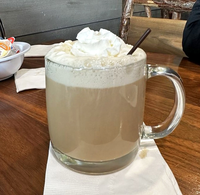 An Irish coffee topped with a cloud of whipped cream&mdash;because sometimes breakfast needs a little diplomatic immunity from the day ahead.