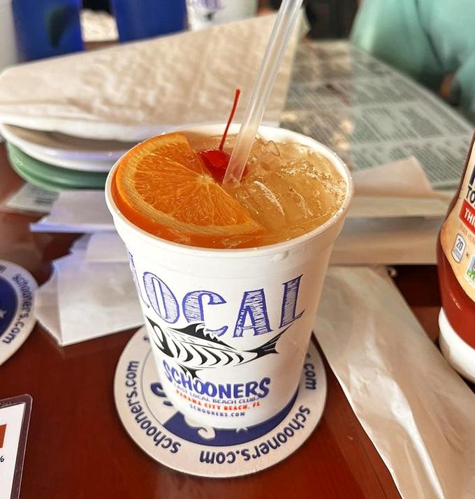 The "Local" drink comes with its own Florida sunshine. This refreshing citrus concoction is what vacation tastes like when it's wearing flip-flops.