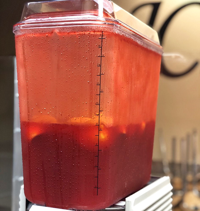 The mysterious red punch that refreshes and delights. Like a summer sunset in liquid form, it's the perfect companion to spicy menu items.