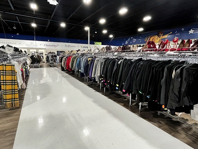 The clothing department rivals department stores in organization but beats them handily in the treasure-hunting thrill department.