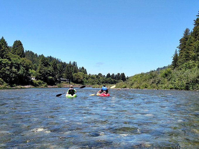 Crystal clear waters of the Smith River offer California's most refreshing natural air conditioning and a kayaker's dream playground.